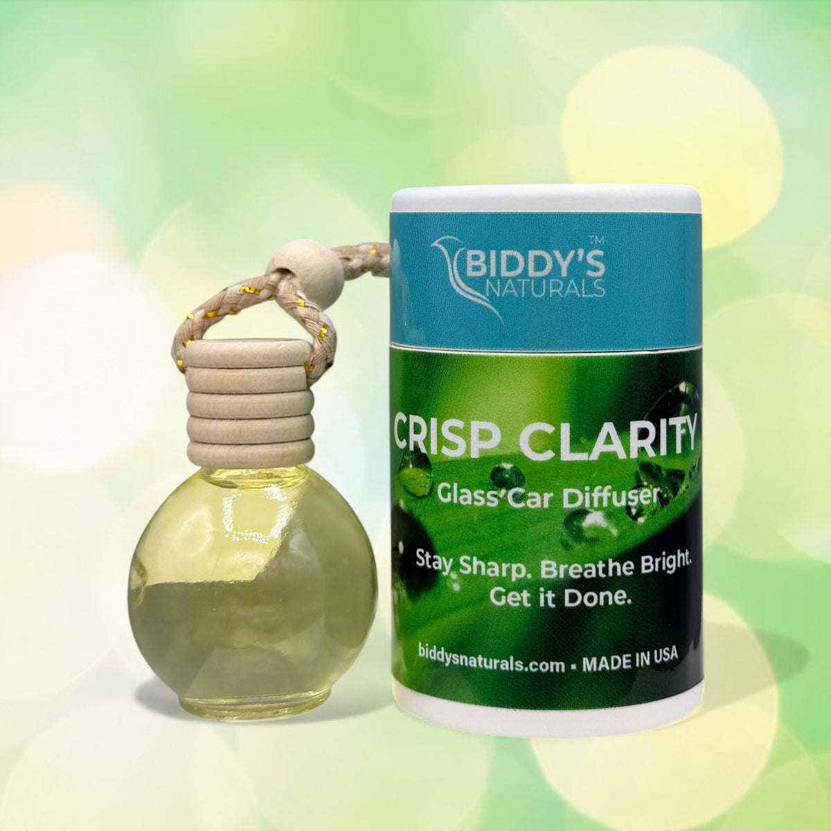 Crisp Clarity Glass Car Diffuser – Biddy's Naturals
